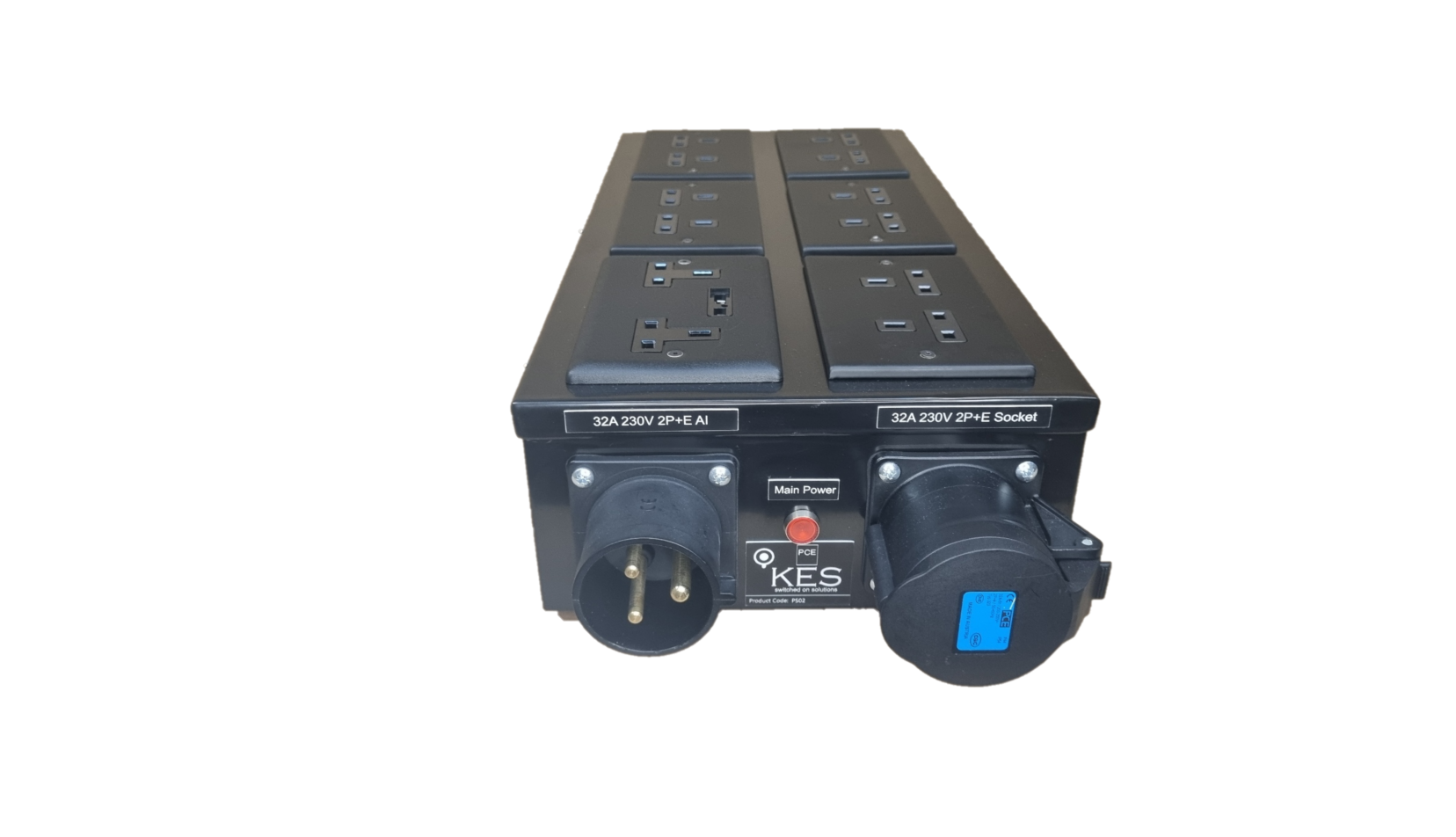 KES Steel 32a 230v - 1 x 32a, 12 x 13a 230v, 2 x USB (230 Volt) | KES ...