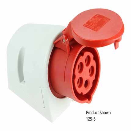 PCE 32A Wall Mount Socket (380/415 Volt, 6P+E Pin Configuration) 127-6K ...