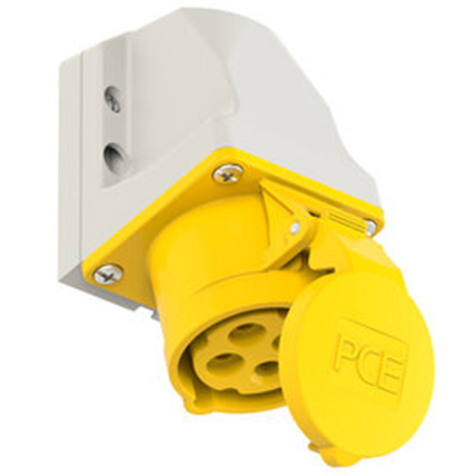 PCE 16A Wall Mount Socket (110 Volt, 3P+E Pin Configuration) 114-4K ...