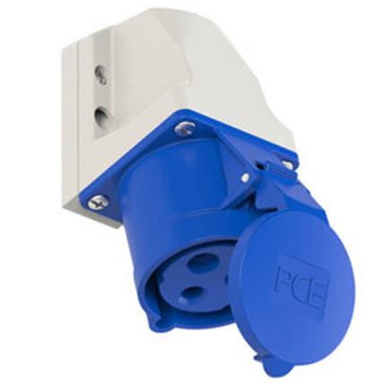 PCE 32A Wall Mount Socket (220/240 Volt, 2P+E Pin Configuration) 123-6K ...