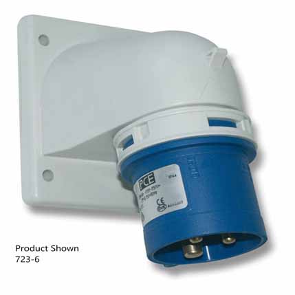 PCE 32A Panel Mount Angled Appliance Inlet (380/415 Volt, 6P+E Pin ...