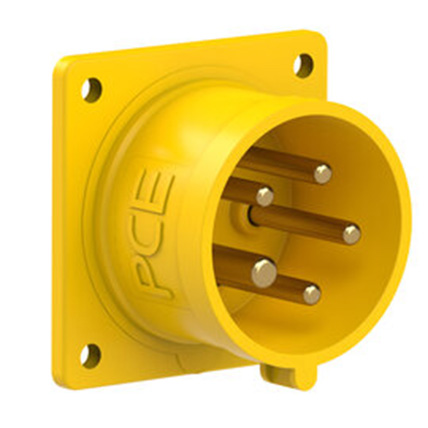 PCE 16A Panel Mount Turbo Terminal Appliance Inlet (110 Volt, 3P+N+E ...