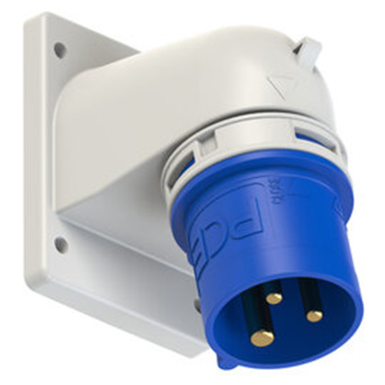 PCE 16A Panel Mount Angled Appliance Inlet (220/240 Volt, 2P+E Pin ...