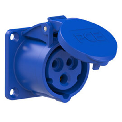PCE 16A Panel Mount Socket (220/240 Volt, 2P+E Pin Configuration) 313 ...