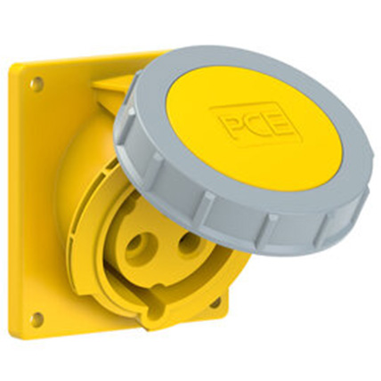 PCE 32A Panel Mount Turbo Terminal Angled Socket (110 Volt, 2P+E Pin ...