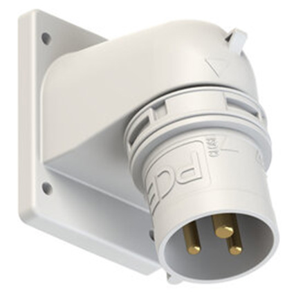 PCE 32A Emergency Panel Mount Angled Appliance Inlet (>50 Volt, 2P+E ...