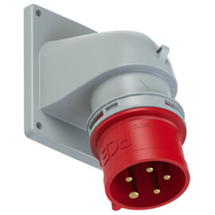 PCE 16A Panel Mount Turbo Terminal Angled Appliance Inlet (380-415 Volt ...