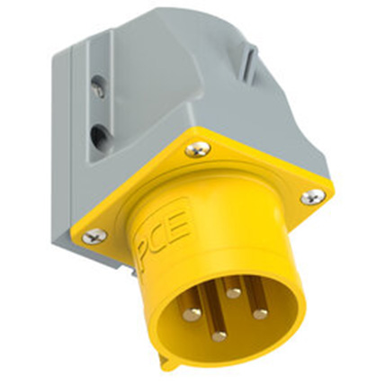 PCE 32A Turbo Terminal Wall Mount Appliance Inlet (110 Volt, 3P+E Pin ...